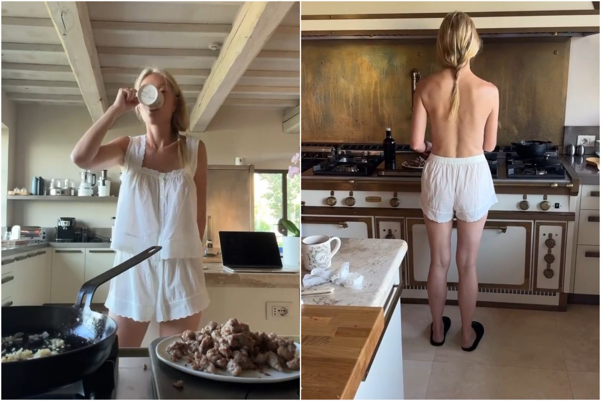 Gwyneth Paltrow topless a colazione: il video è virale